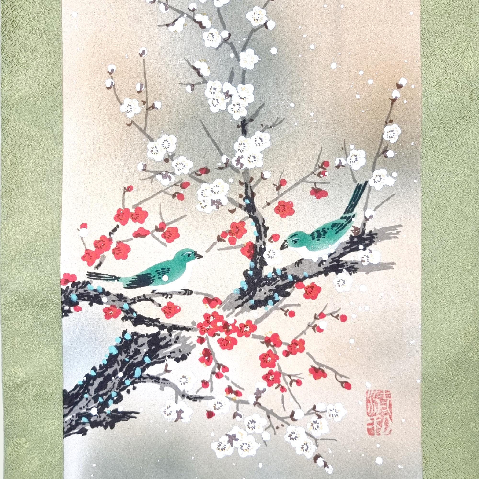 Hwajodo Korean Hanging Scroll Jokja, Plum Blossom Bird Painting Maehwa ...