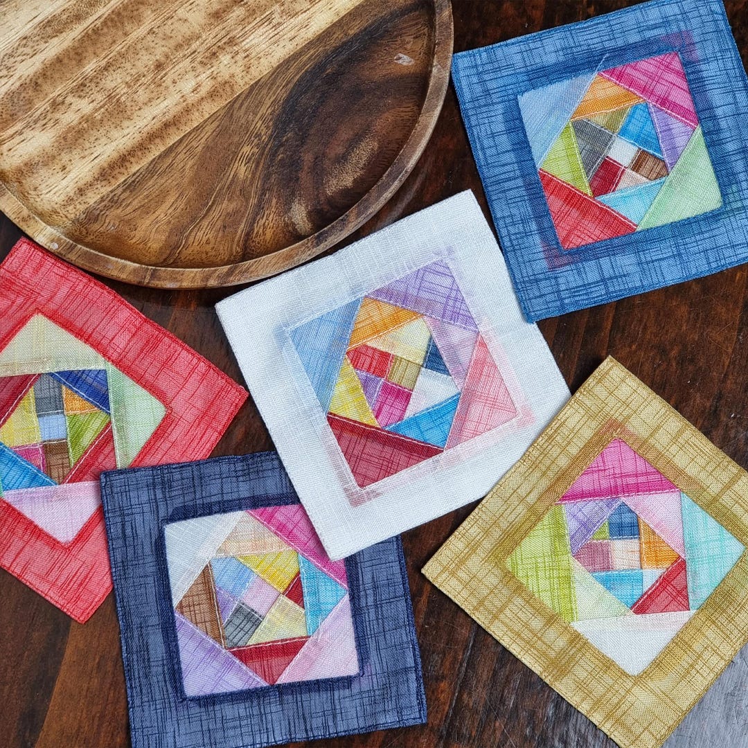 Traditional Korean Saekdong Coaster Set of 5, Korean Patchwork Quilt ...