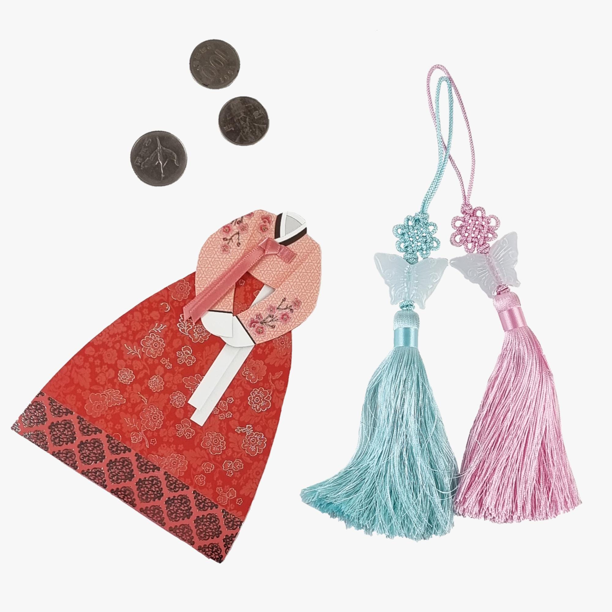 New Colors: Jade Butterfly Norigae Korean Tassel Charm, Hanbok Knot ...