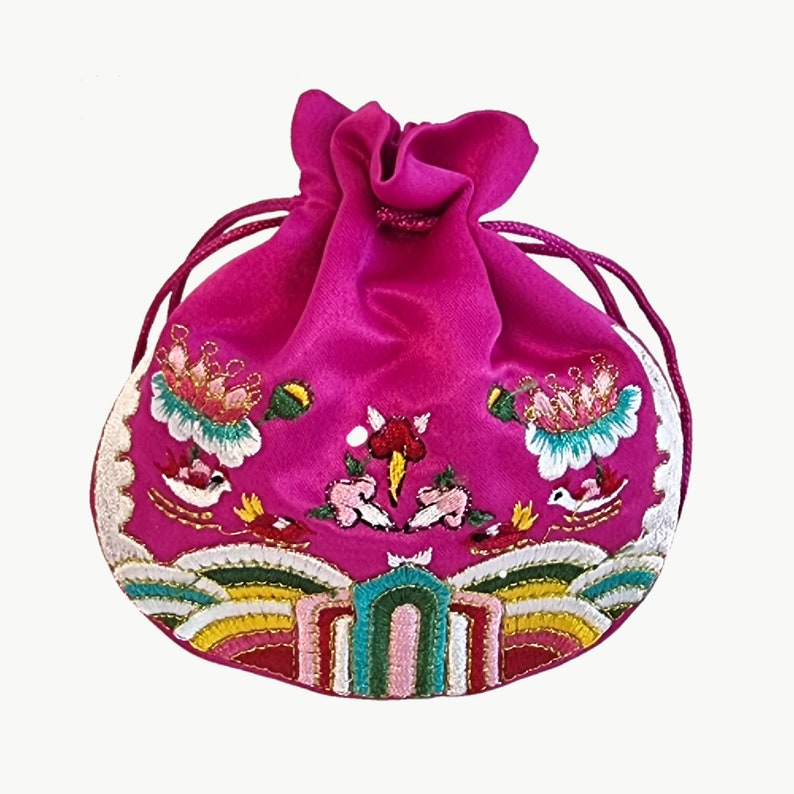 5PCS Set of Traditional Korean Good Luck Pouch, Lunar New Year Hanbok ...