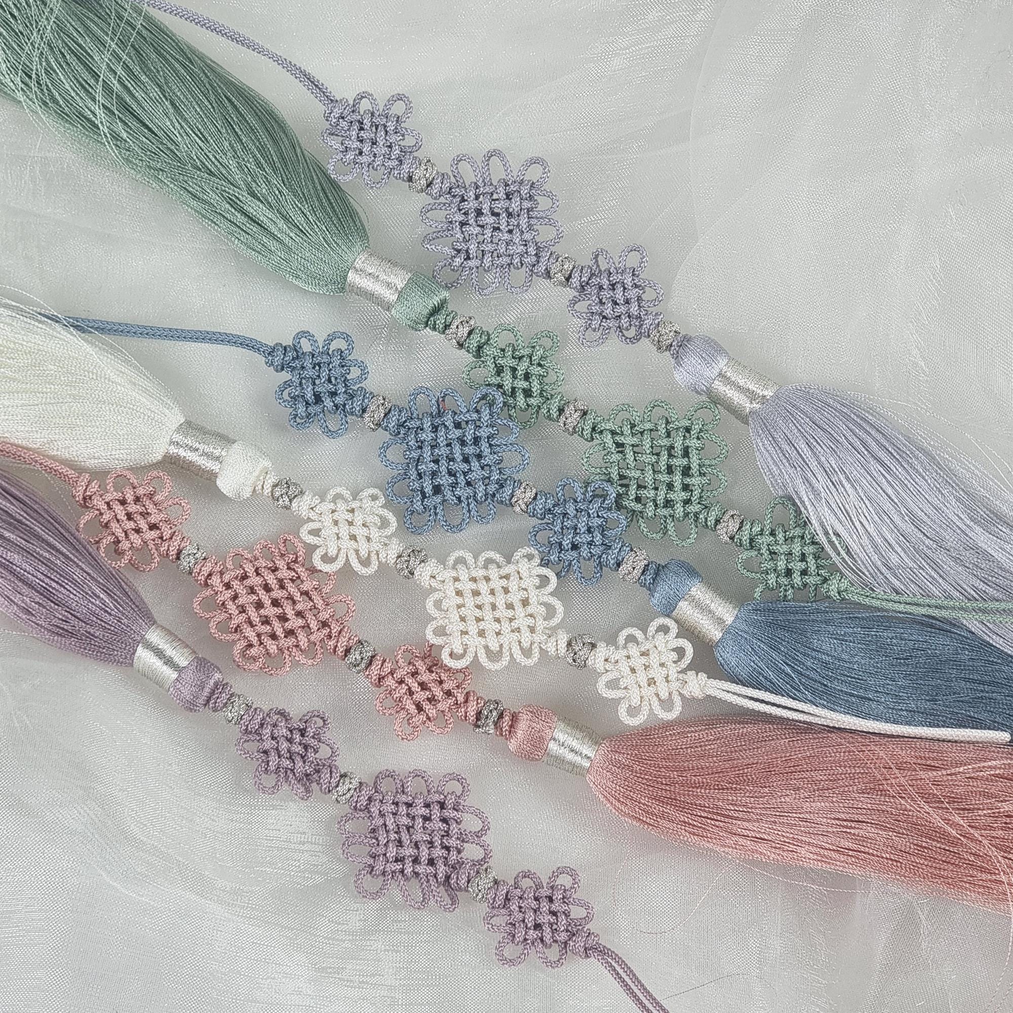 Three Knot Korean Norigae, Traditional Maedeup Tassel Charm, Minimalist ...