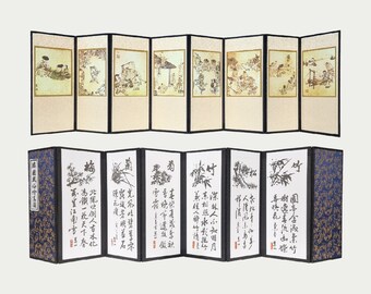 Korean Traditional Picture Folding Screen Folk Art Screen, Decorative ...
