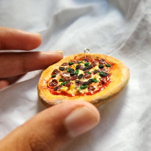 Mini Pizza Keychains Miniature Realistic Food Clay Charms - Etsy