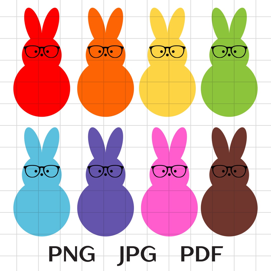Bunny Clipart, Peeps Clipart, Easter Clipart, PNG PDF JPEG Clipart ...