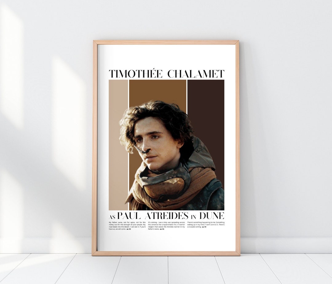 Timothee Chalamet Dune Movie Poster With Quotes - Etsy