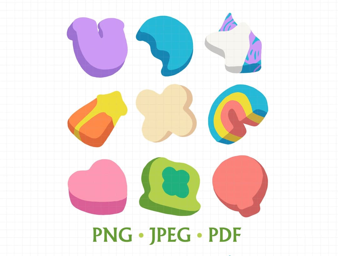 Lucky Charms Clipart, St Patrick's Day Clipart, PNG PDF JPEG Clipart ...