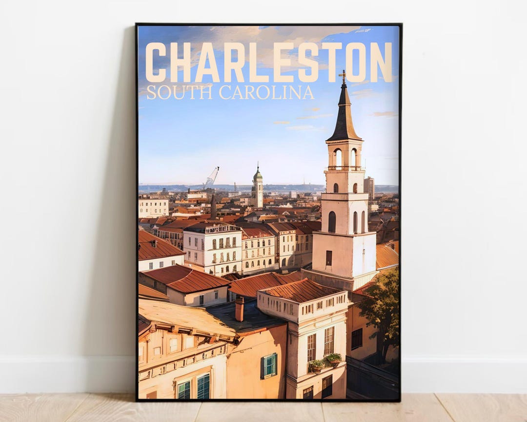 Charleston Poster, Charleston Print, Charleston South Carolina, Travel ...