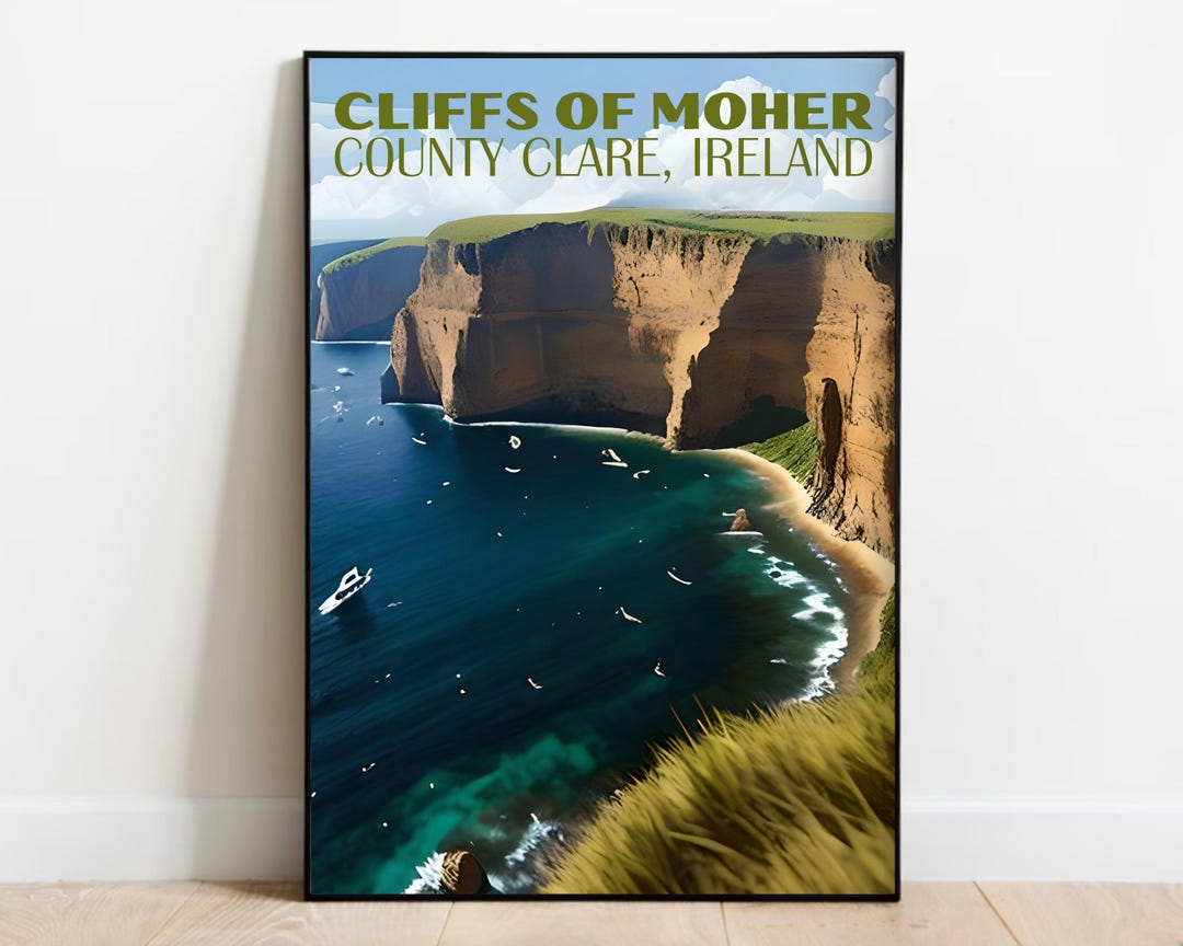Cliffs of Moher Print, Cliffs of Moher Ireland Poster, Cliffs of Moher ...