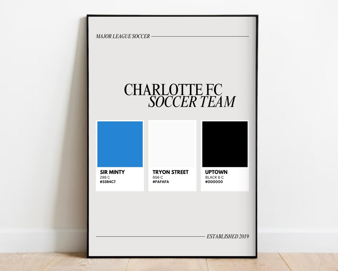 Charlotte Football Club Colors Print, Charlotte FC Poster, Pantone ...