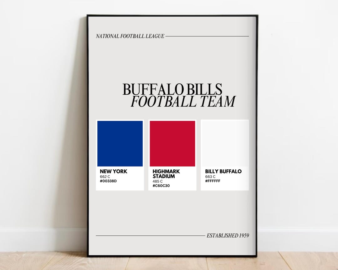 Buffalo Bills Colors Print, Buffalo Bills Poster, NFL Print, Pantone ...