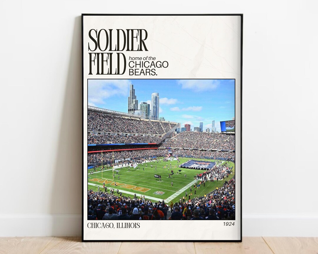 Soldier Field Print, Chicago Bears Poster, Soldier Field Poster ...