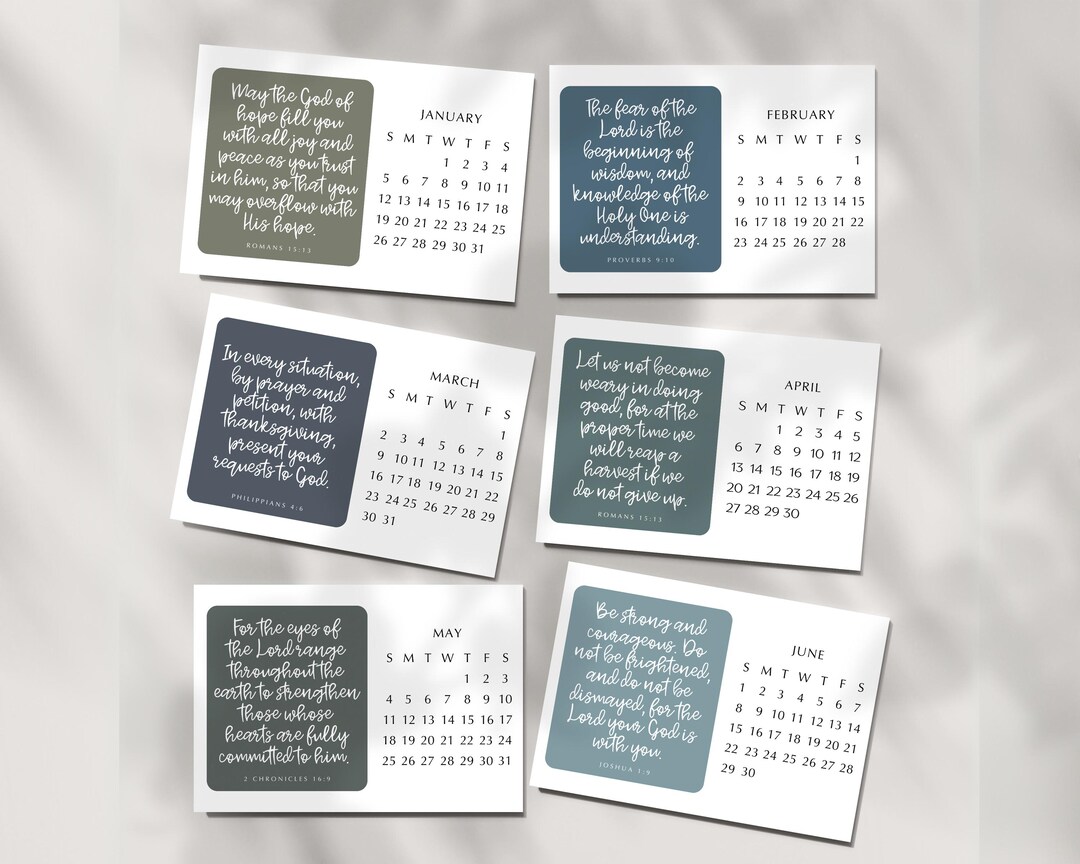 Bible Verse 2025 Desk Calendar, Calendar Cards With Stand, 2025 ...