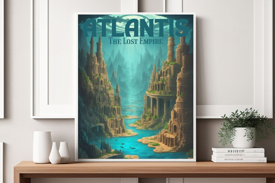 Atlantis the Lost City Poster Art Print Digital Download Illustrated ...