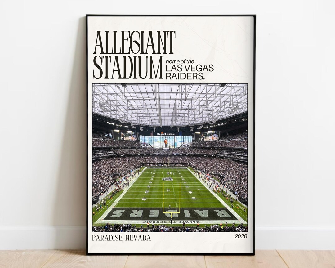 Allegiant Stadium Print, Football Stadium Poster, Las Vegas Raiders ...