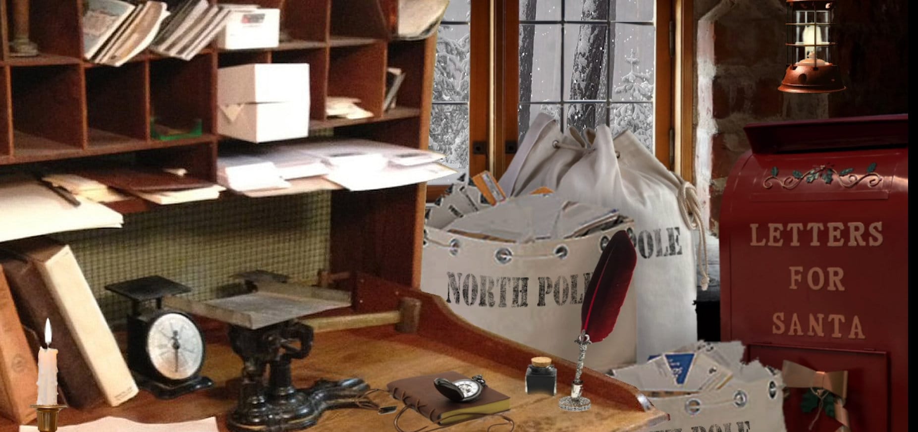 Animated Background from the Desk of Santa Mail Room. A Geat Video ...