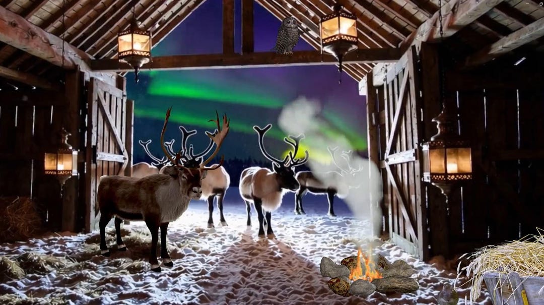 Reindeer Barn 2025 Zoom Animated Background. - Etsy