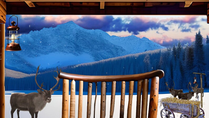 Santa's Back Porch Zoom Animated Backgrounds 2 -includes Night and ...