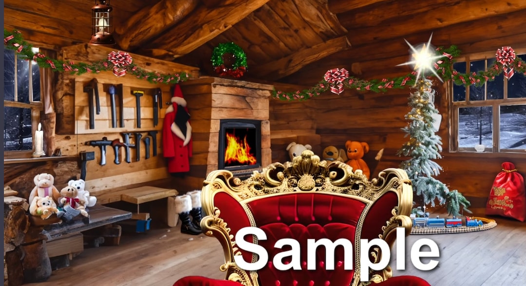 Big Red Chair Santas Cabin - Etsy