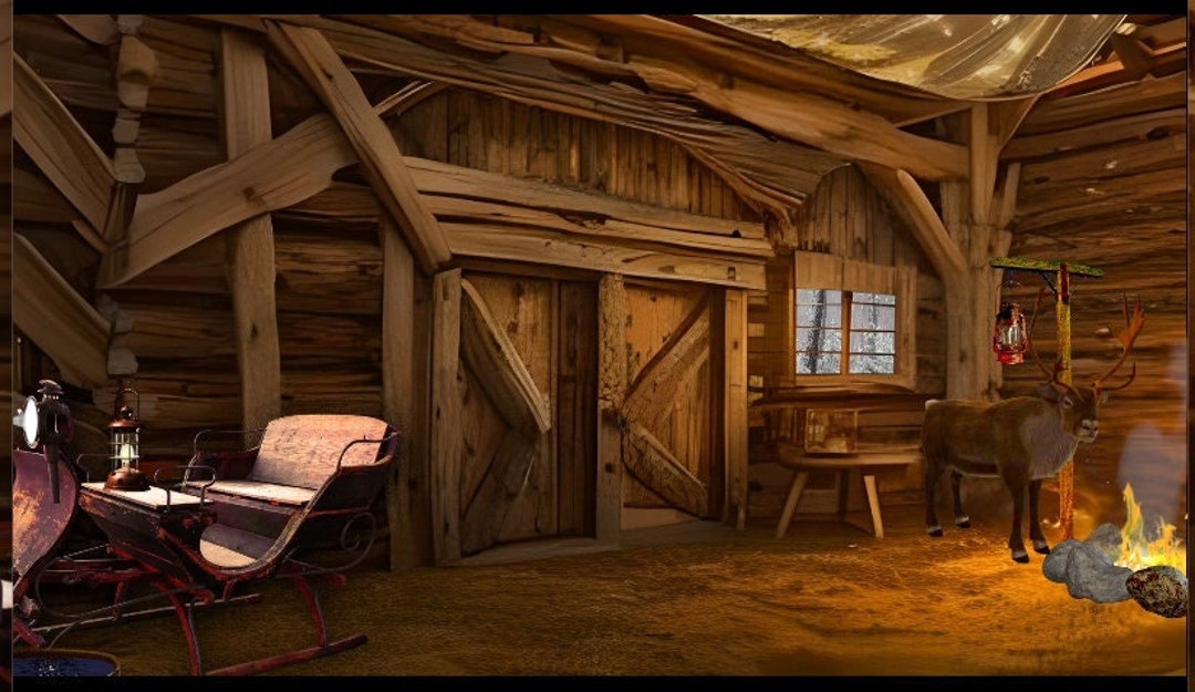 Animated Zoom Background Reindeer Barn - Etsy