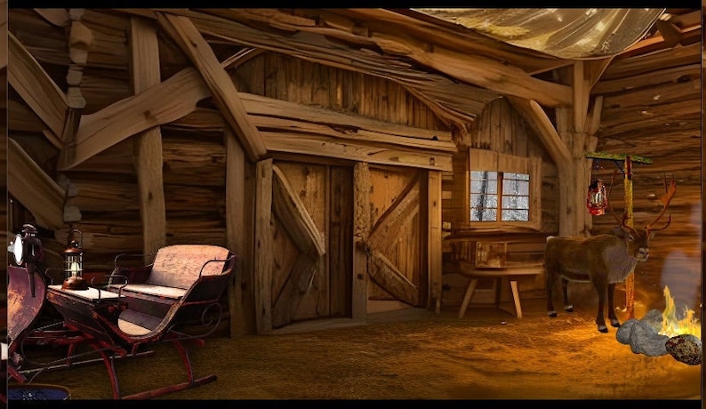 Animated Zoom Background Reindeer Barn - Etsy