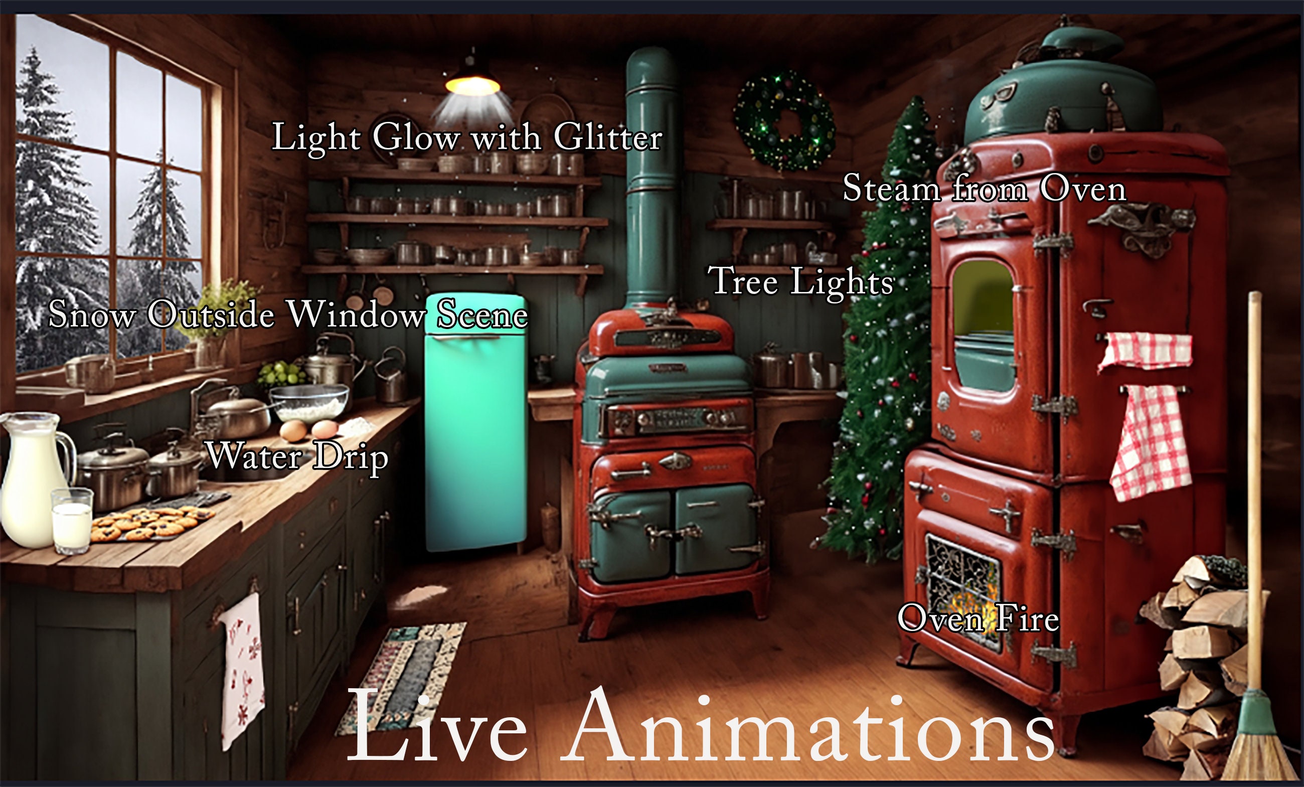 Animated Background Vintage Kitchen - Etsy