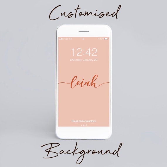 Custom Name Phone Wallpaper Background Personalized Word | Etsy