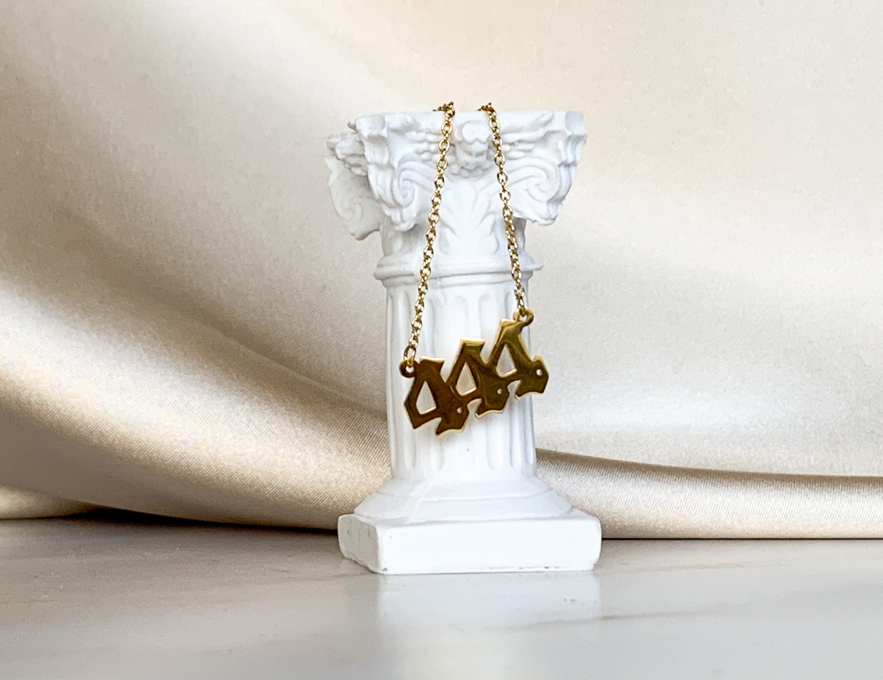 Angel Number Pendant Necklace Gold Plated High Quality Stainless Steel ...