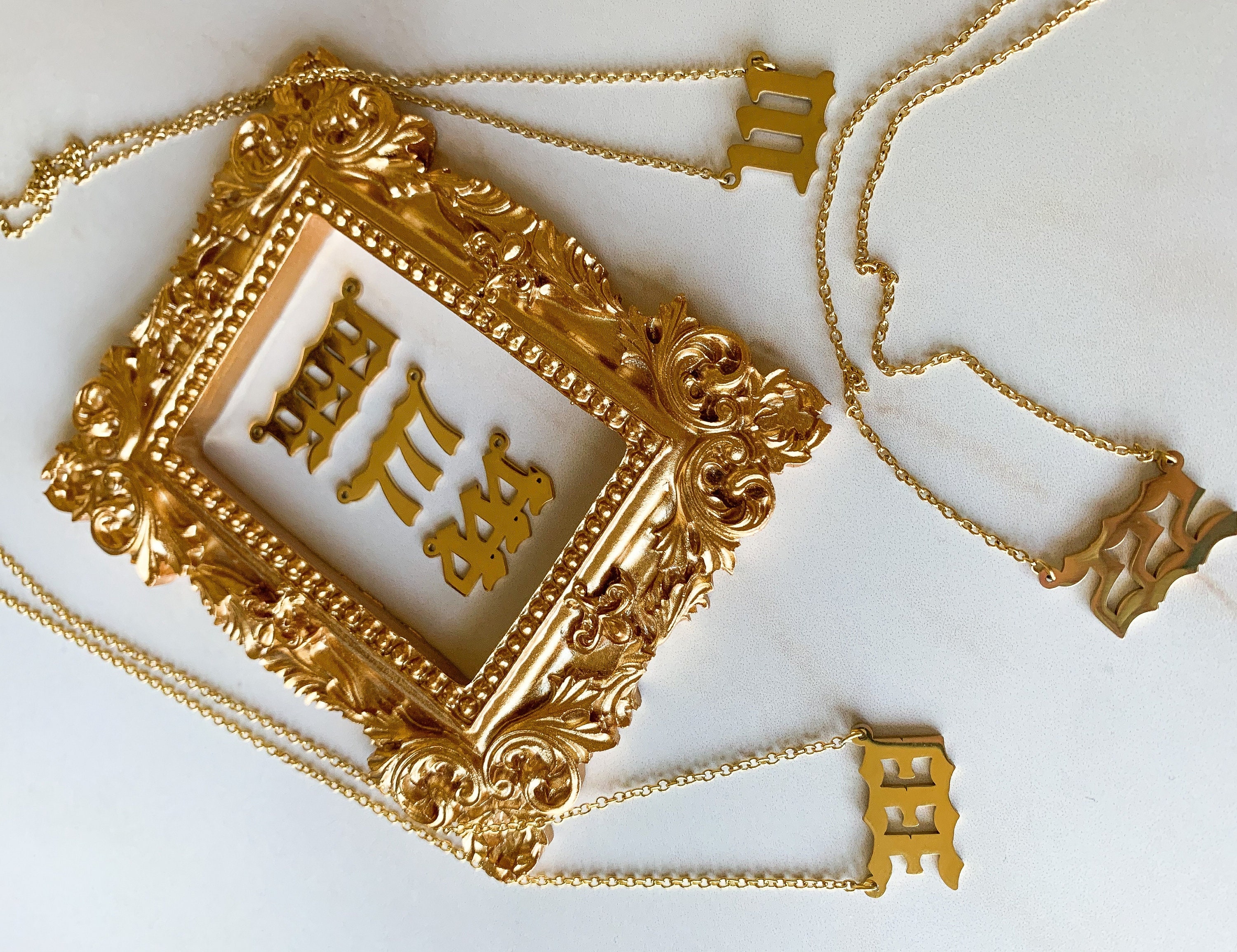 Angel Number Pendant Necklace Gold Plated High Quality Stainless Steel ...