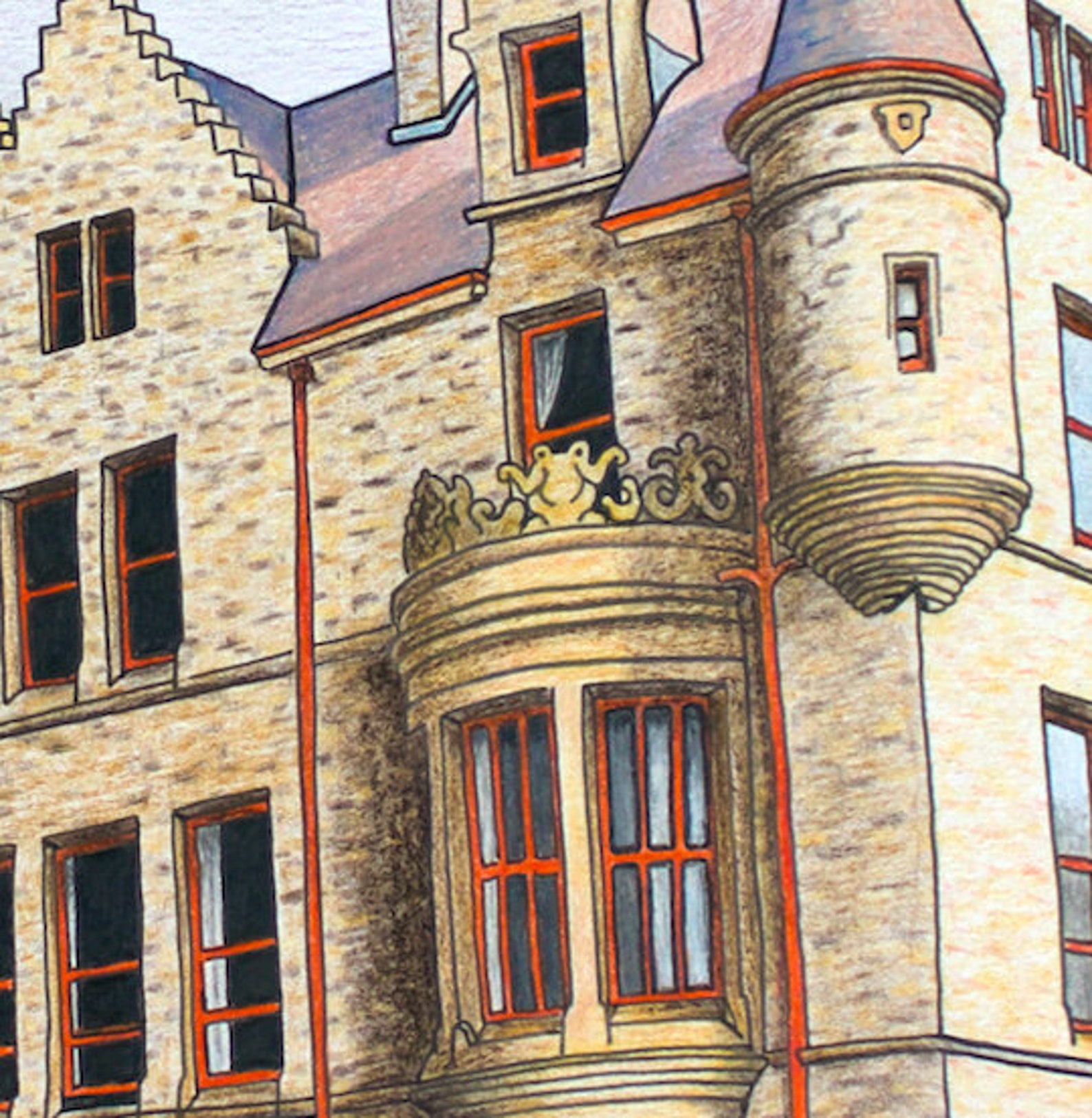 Belfast Castle Pencil Drawing Print - Etsy