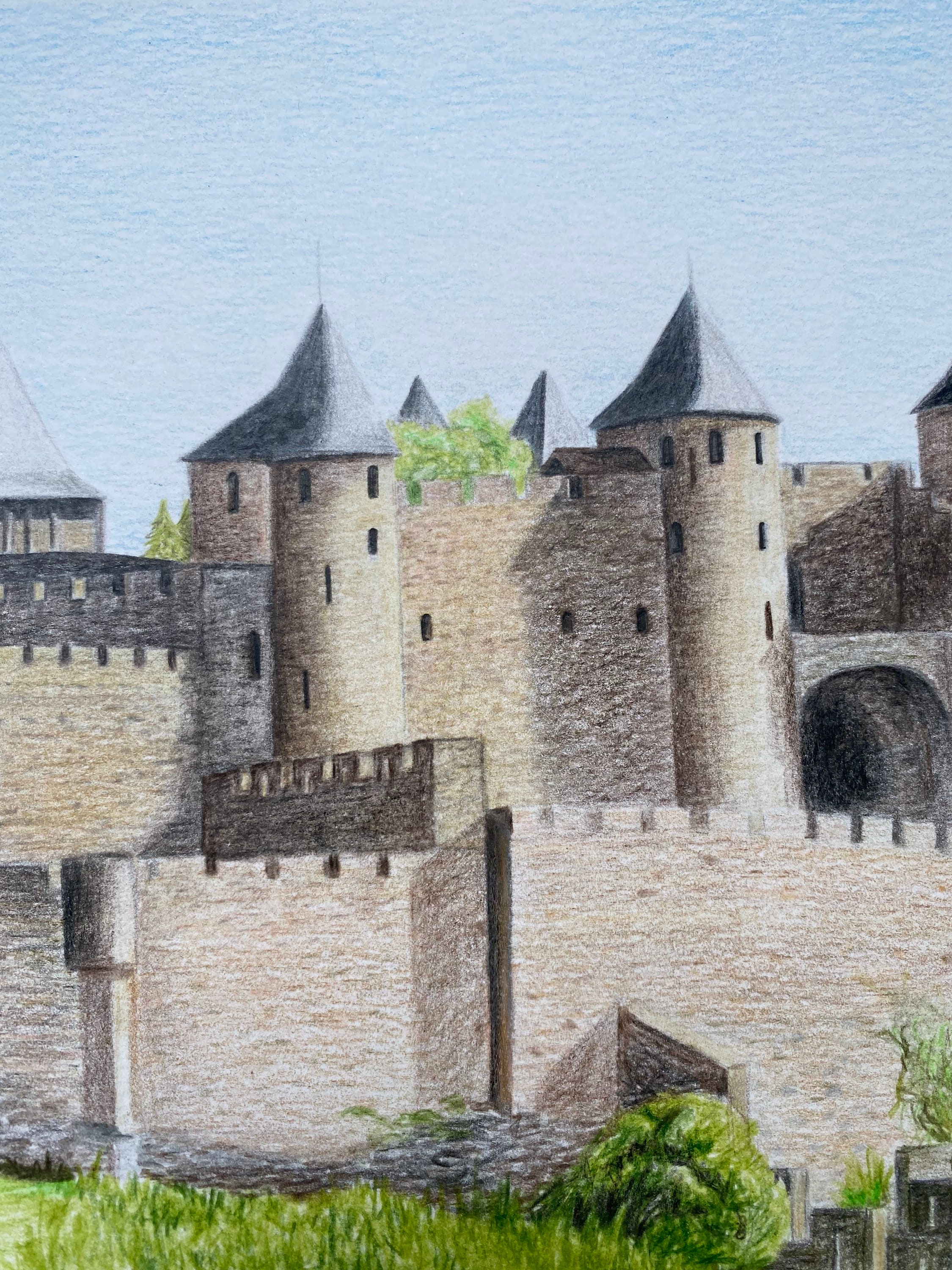 Carcassonne Print of a Realistic Pencil Drawing - Etsy