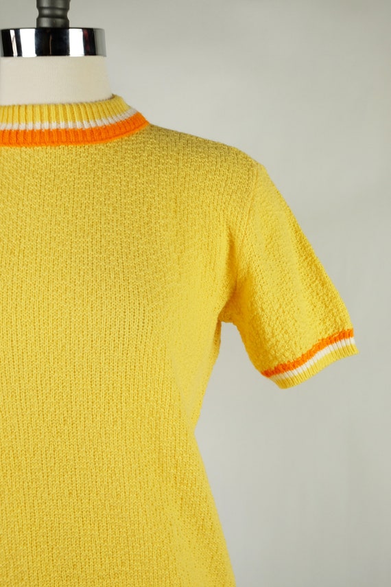 1960s Bobbie Brooks Yellow & Orange Mockneck Sweater - Gem