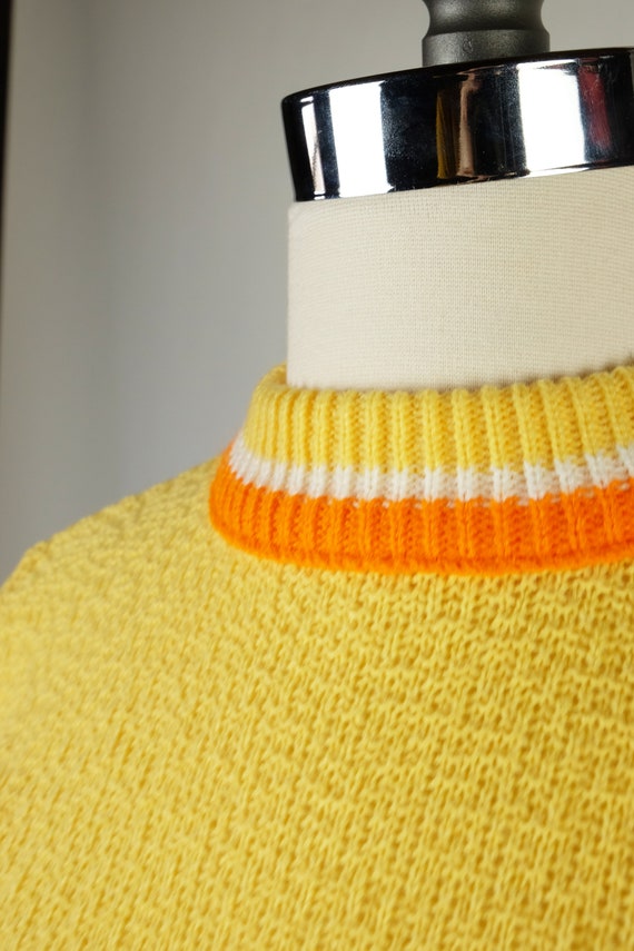 1960s Bobbie Brooks Yellow & Orange Mockneck Sweater - Gem