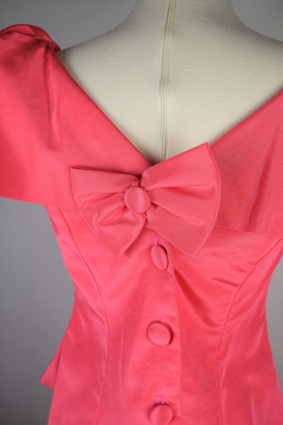 1970s Coral Pink Prom Top and Skirt Set - Gem