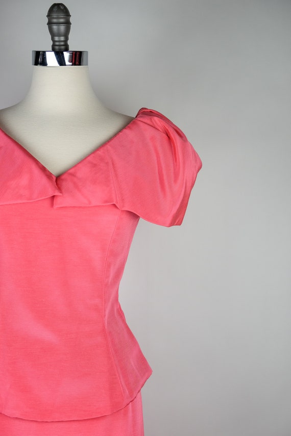 1970s Coral Pink Prom Top and Skirt Set - Gem