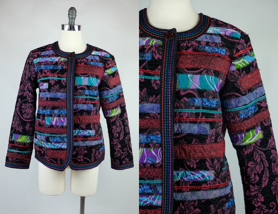 1980s Choices Quilted Patchwork Jacket - Gem