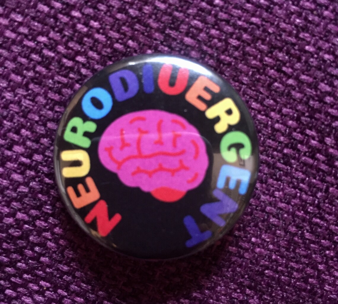 Rainbow Neurodiversity Brain Badge | Etsy