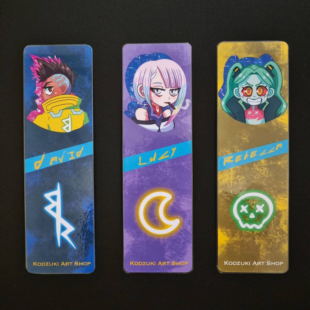 Cyberpunk Bookmarks Edgerunners, Lucy, David, Rebecca - Etsy