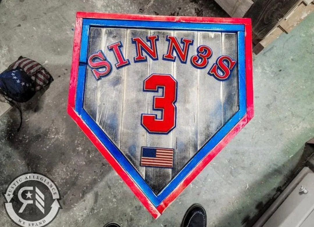 Customizable Baseball Home Plate Wooden Sign - Etsy