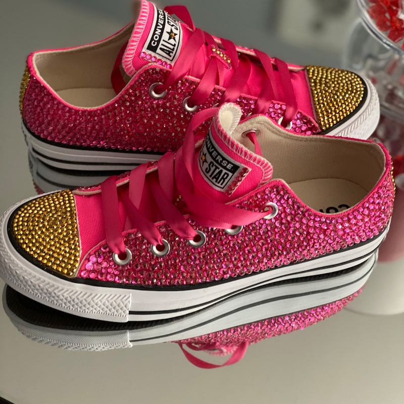 Pink Bling Converse - Etsy