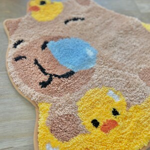 Capybara Tufted Rug: Non-slip Microfiber Bath Mat - Etsy