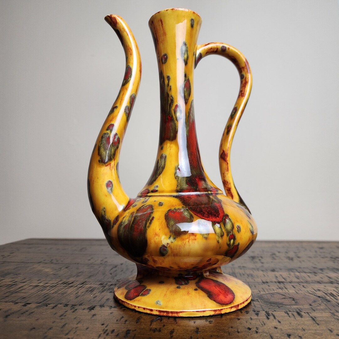 Vintage 1970's Funky Ceramic Pitcher - Etsy