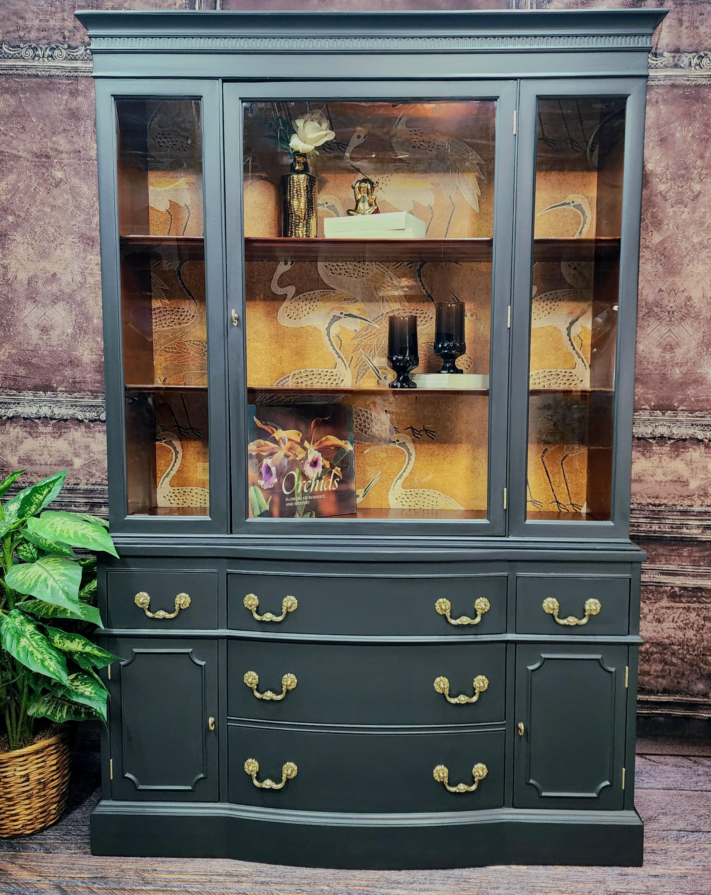 Vintage China Hutch Cabinet Book Shelf - Etsy