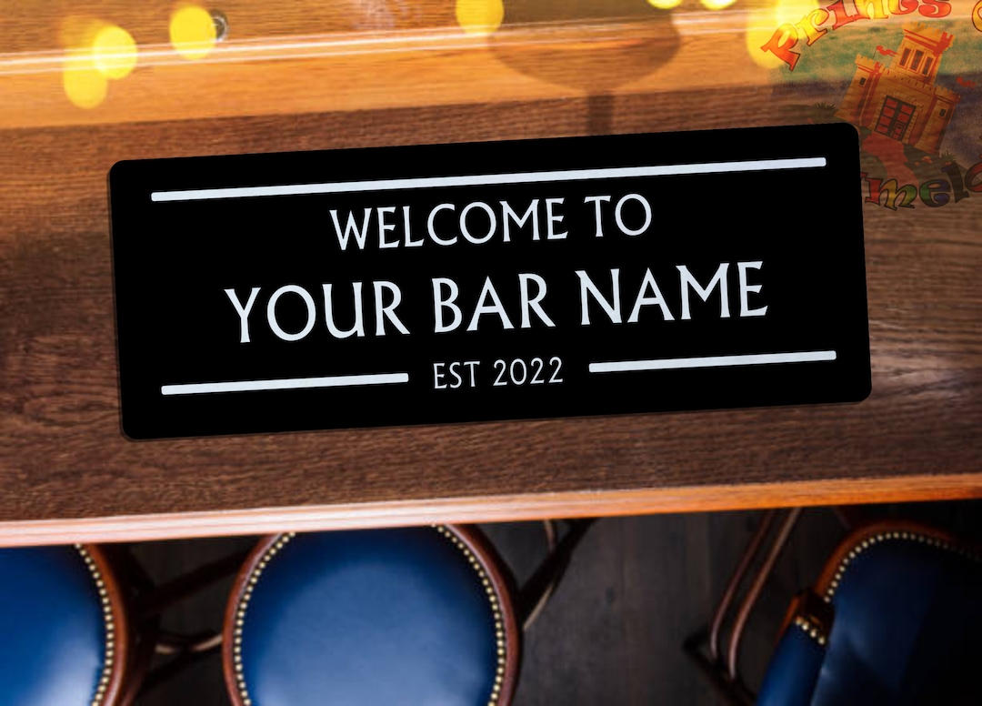 Black Modern Themed Bar Runner, Bar Accessories, Home Bar, Bar Gifts ...