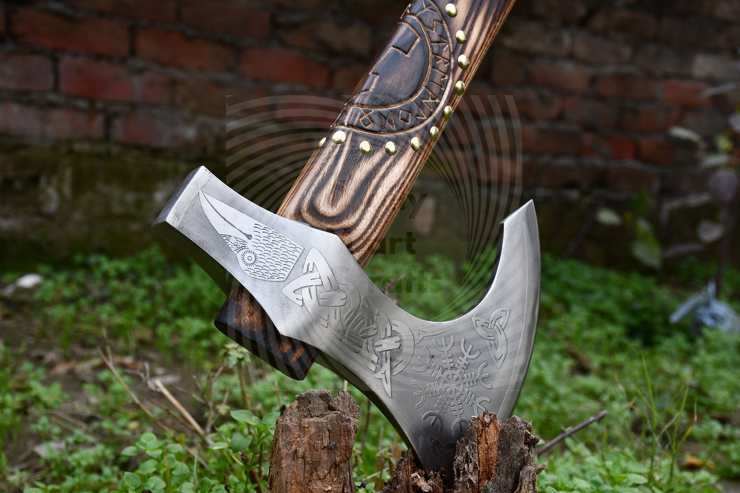 Beautiful Viking Axe Carving Axe Handle Made by Ash - Etsy Canada