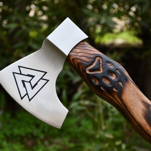 Beautiful Viking Bearded Axe and Axe Sheath With Custom Engraving ...