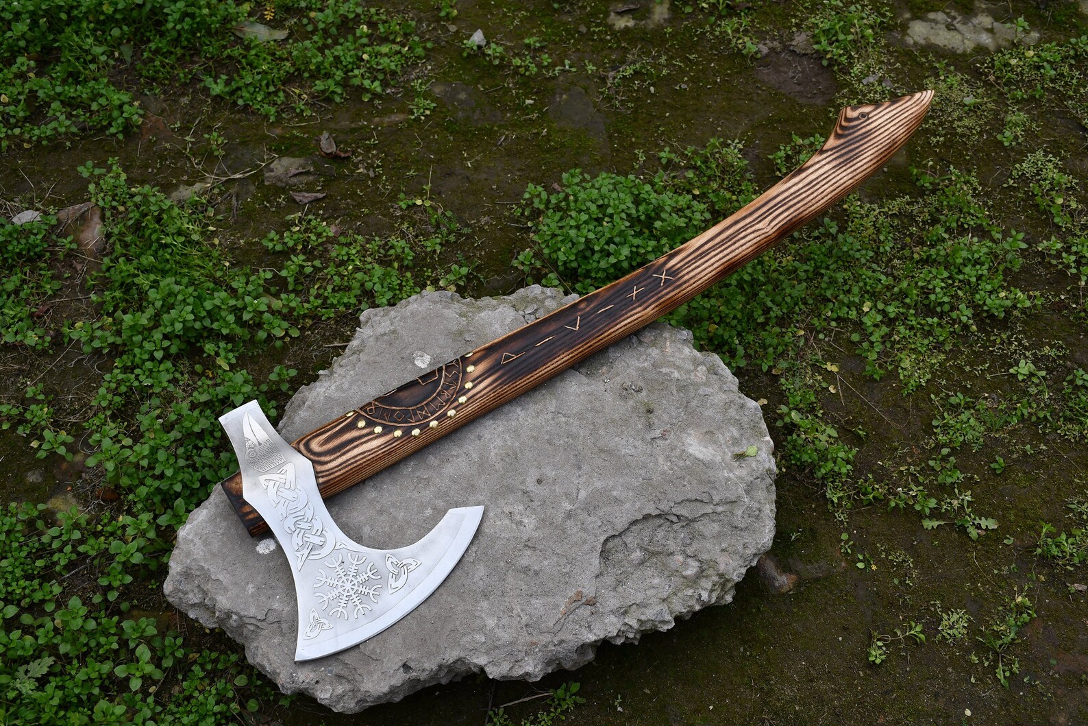 Beautiful Viking Axe Carving Axe Handle Made by Ash - Etsy Canada