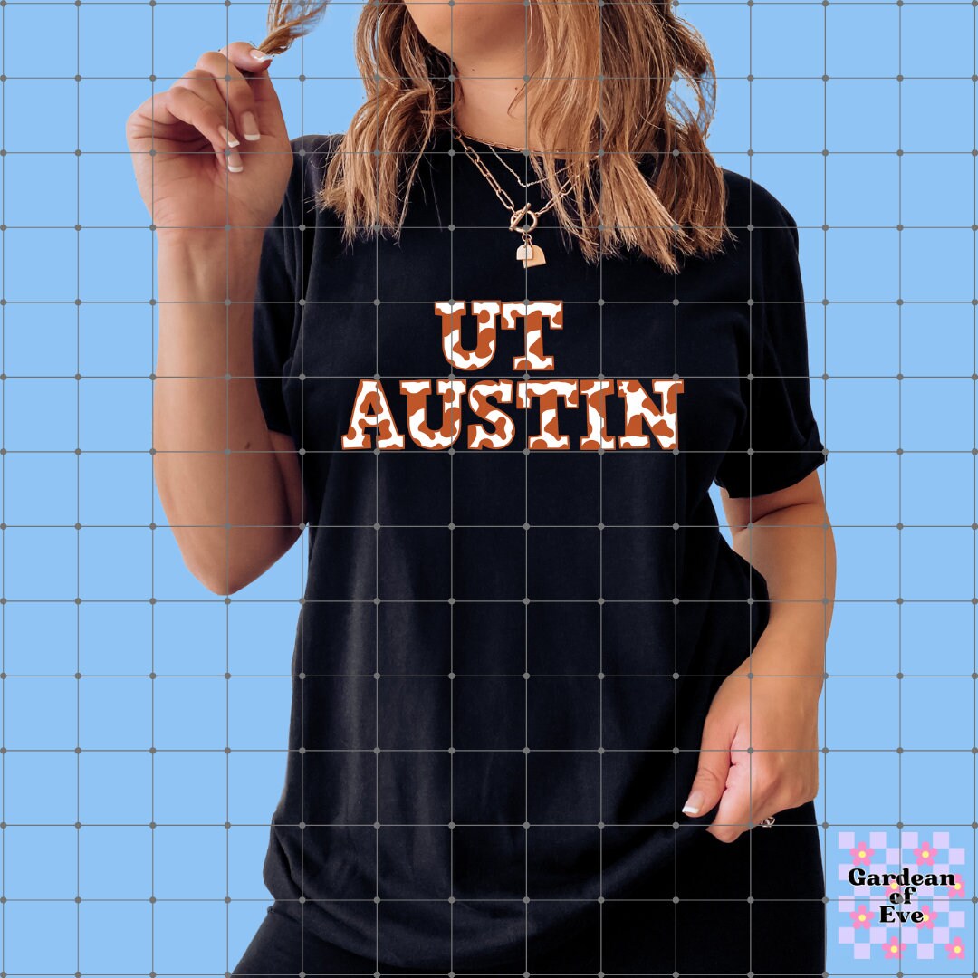 UT Austin Cow Print Shirt, University Shirt, UT Austin University Shirt ...