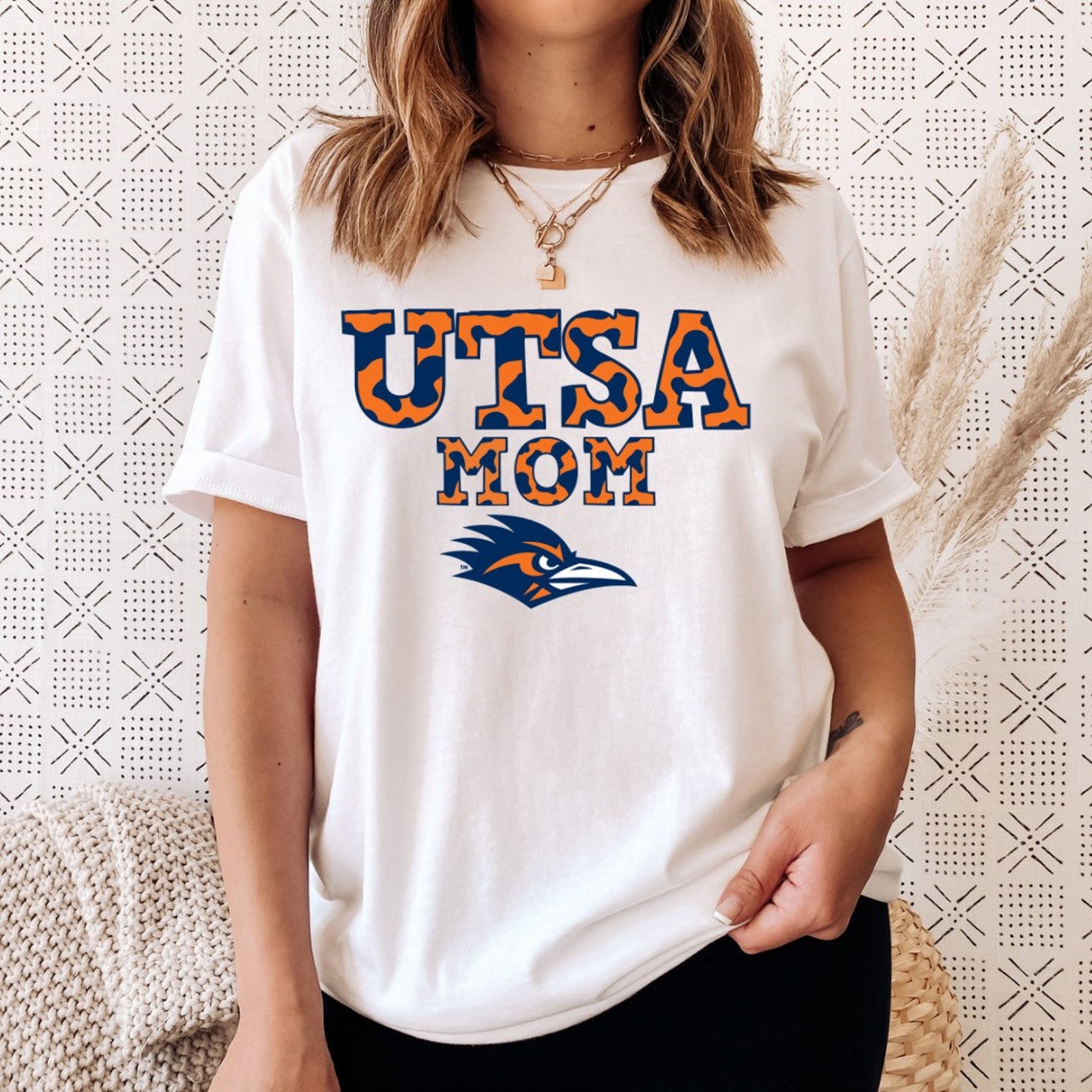 UTSA Mom Cow Print Shirt, University Shirt, Mom University Shirt, Cow ...