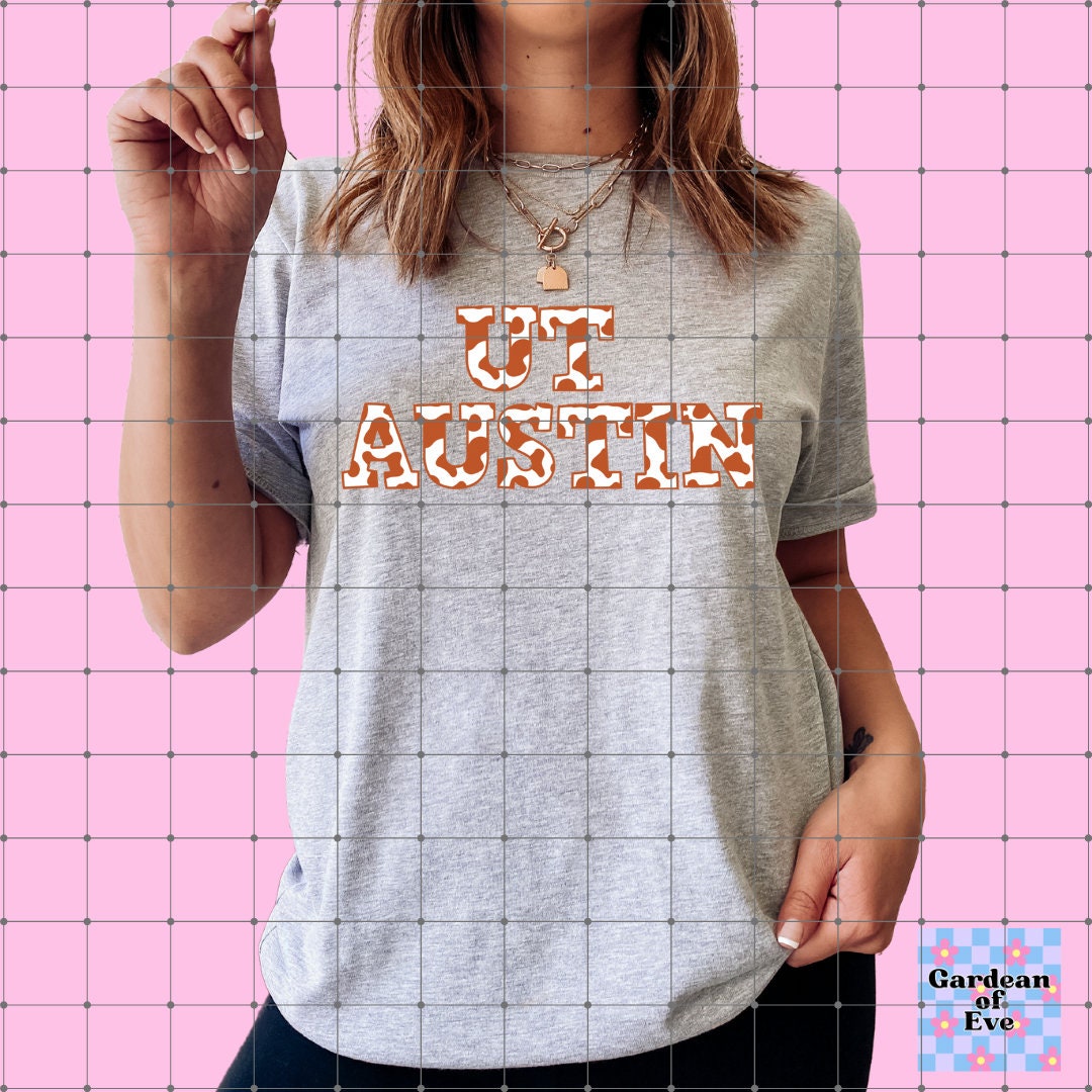 UT Austin Cow Print Shirt, University Shirt, UT Austin University Shirt ...