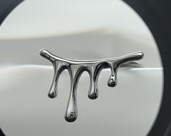 Liquid Silver Ring | Etsy